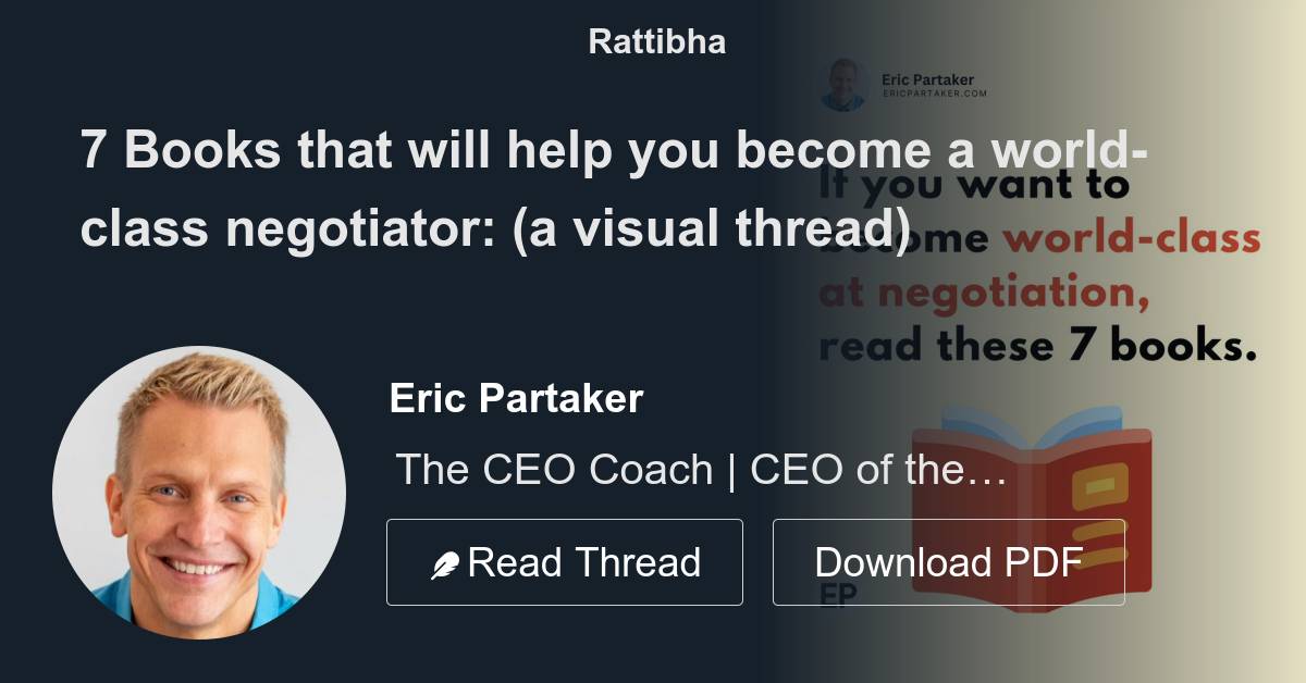 7 Books that will help you become a world-class negotiator: (a visual ...