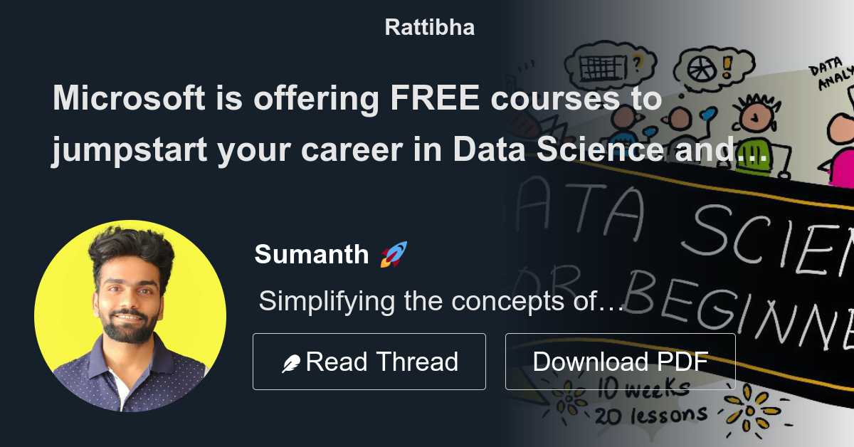 Microsoft is offering FREE courses to jumpstart your career in Data Science and Machine Learning ...