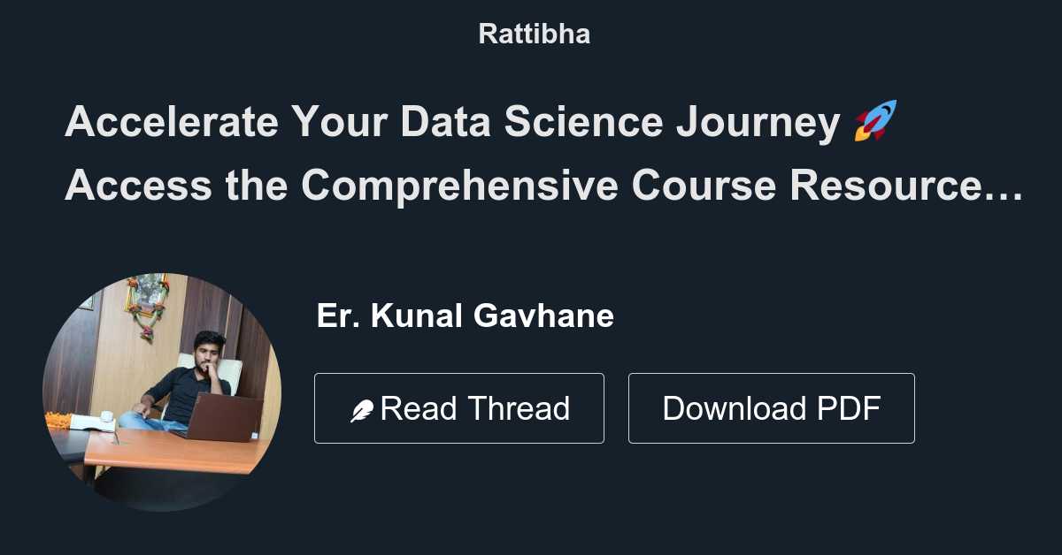 Accelerate Your Data Science Journey 🚀 Access the Comprehensive Course Resources for Beginners ...