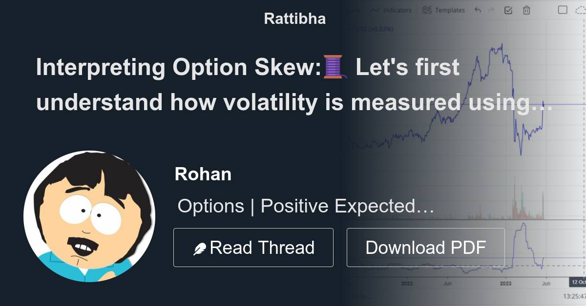 Interpreting Option Skew:🧵 Let's first understand how volatility is measured using standard ...