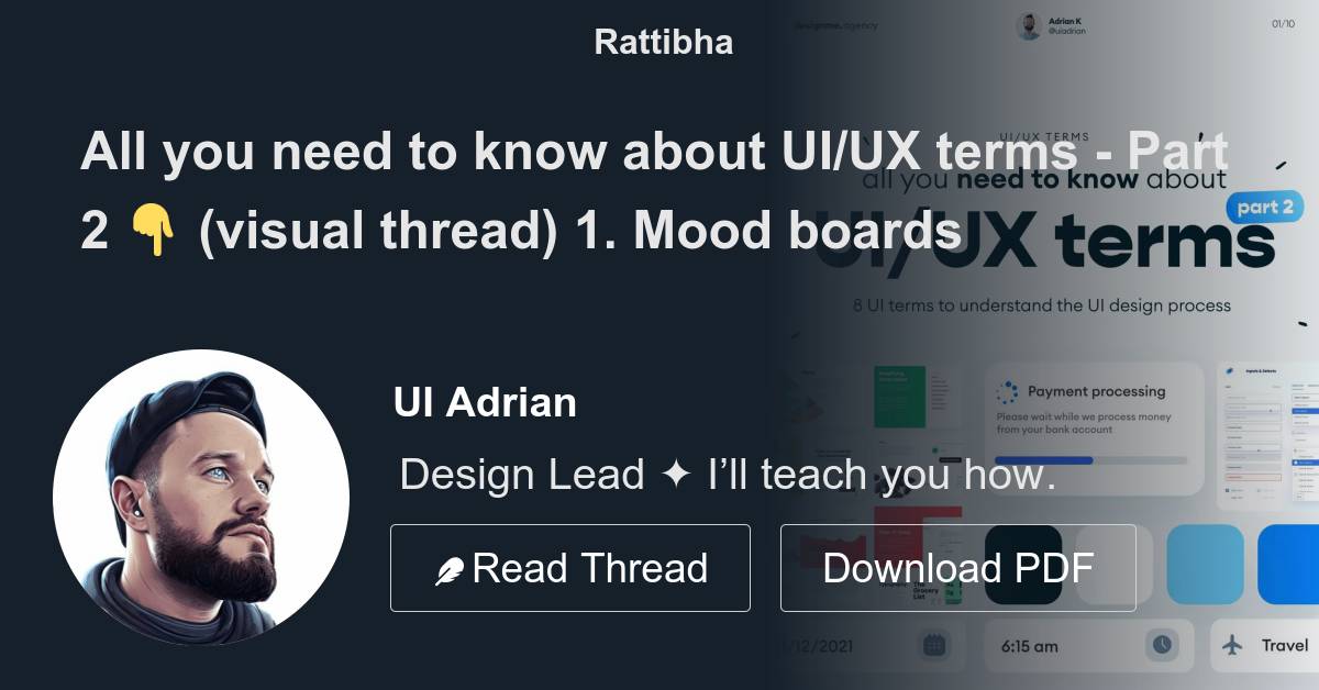 All you need to know about UI/UX terms - Part 2 👇 (visual thread ...