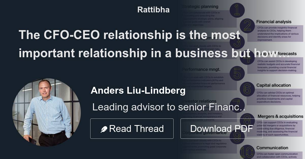 The CFO-CEO relationship is the most important relationship in a business but how do CFOs best ...