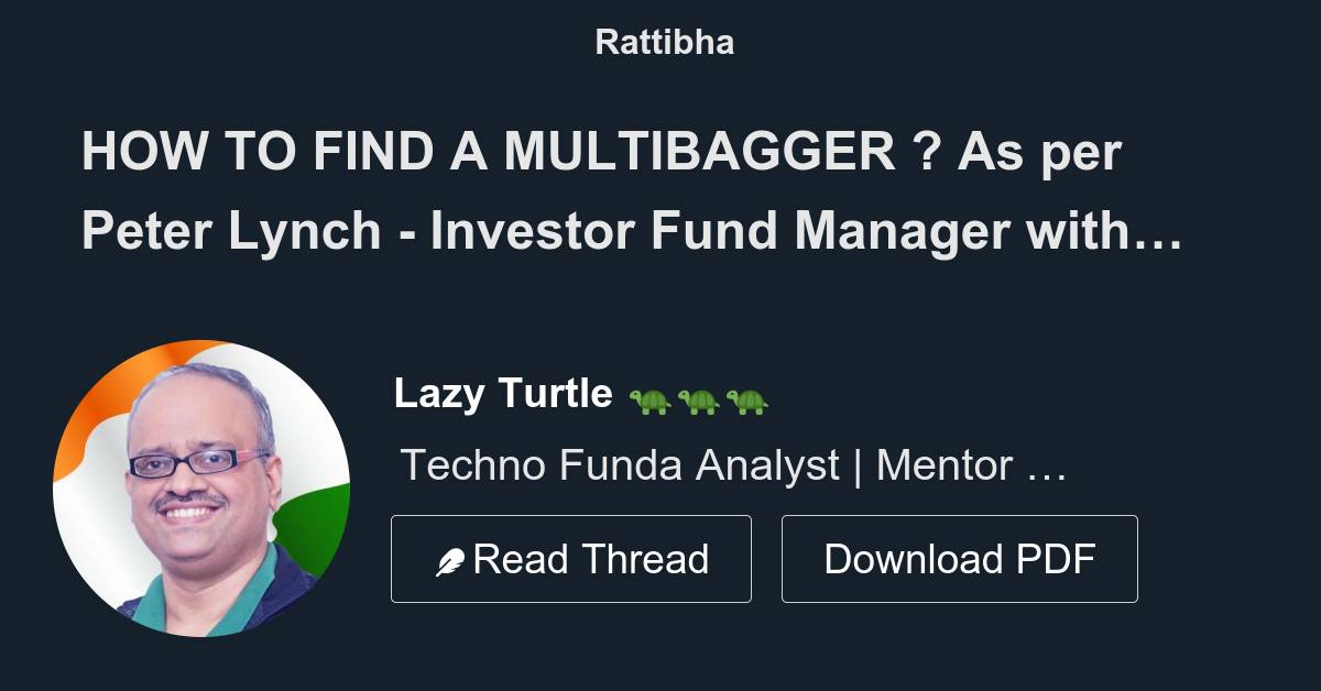 HOW TO FIND A MULTIBAGGER ? As per Peter Lynch - Investor Fund Manager ...