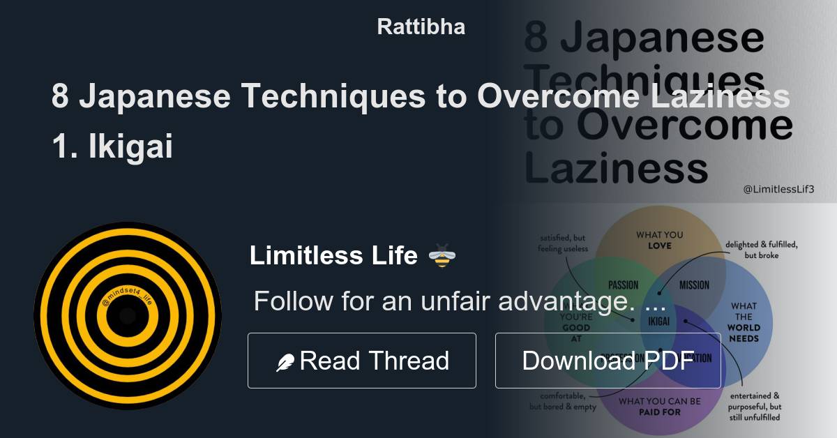 8 Japanese Techniques to Overcome Laziness - Thread from Limitless Life ...