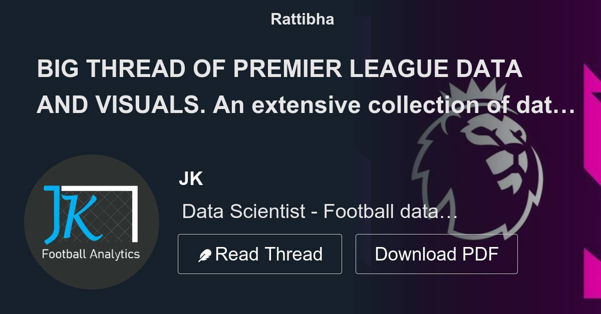 BIG THREAD OF PREMIER LEAGUE DATA AND VISUALS. An extensive collection ...
