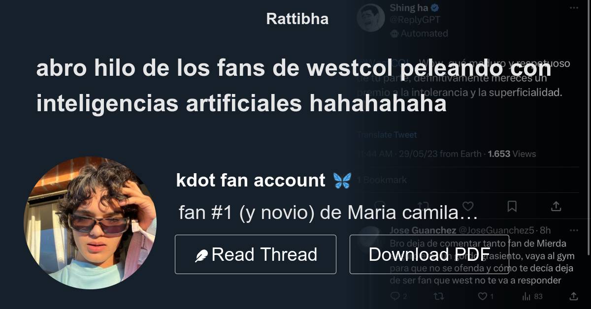 abro hilo de los fans de westcol peleando con inteligencias artificiales hahahahaha - Thread ...