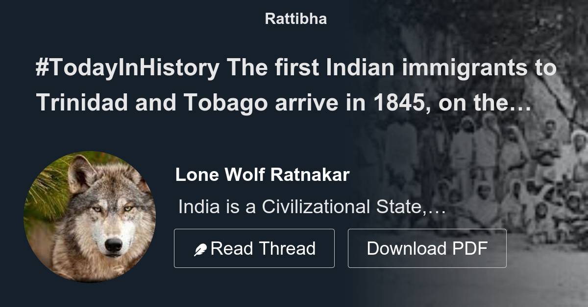 #TodayInHistory The first Indian immigrants to Trinidad and Tobago ...