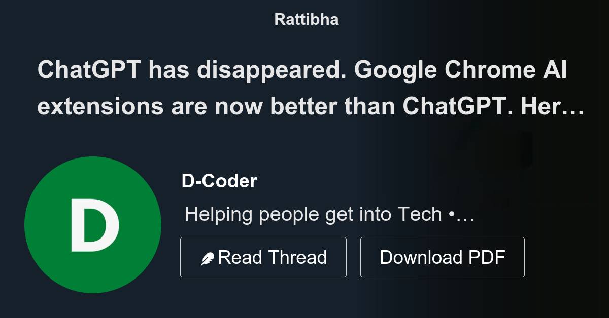 ChatGPT has disappeared. Google Chrome AI extensions are now better than ChatGPT. Here are 5 ...