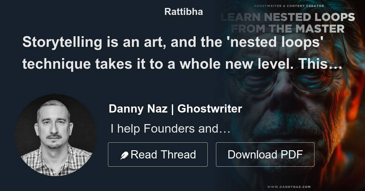 Storytelling is an art, and the 'nested loops' technique takes it to a ...