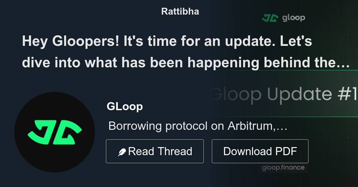 Hey Gloopers! It's time for an update. Let's dive into what has been ...
