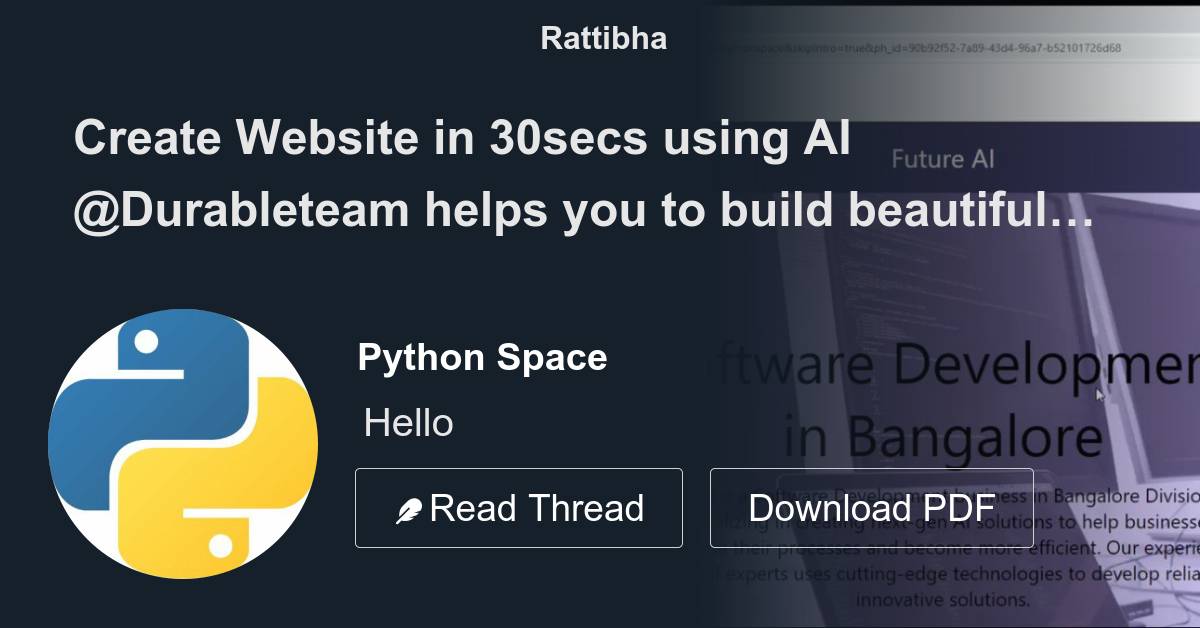 Create Website in 30secs using AI @Durableteam helps you to build ...