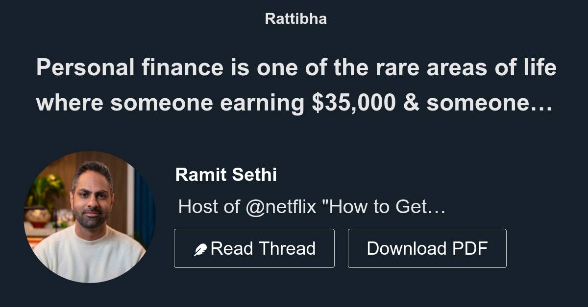 Personal finance is one of the rare areas of life where someone earning ...