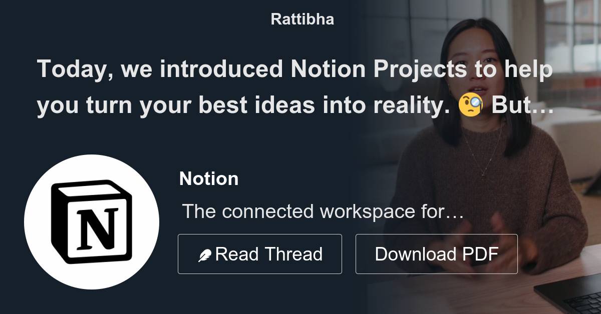 Today, we introduced Notion Projects to help you turn your best ideas into reality. 🧐 But what ...