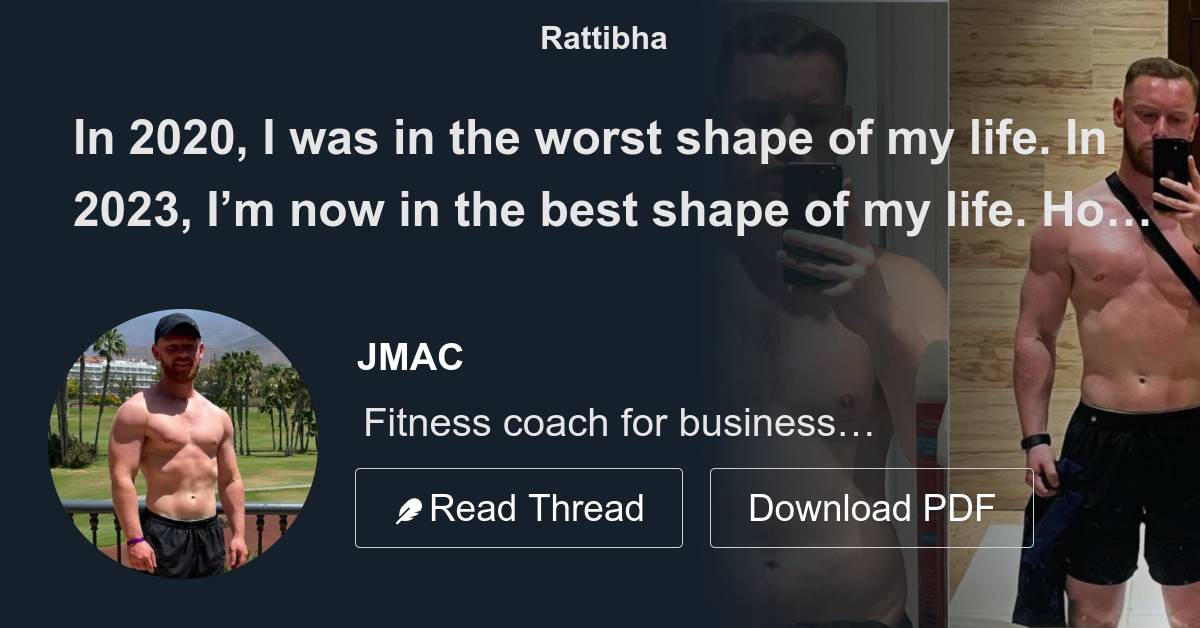 In 2020, I was in the worst shape of my life. In 2023, I’m now in the ...