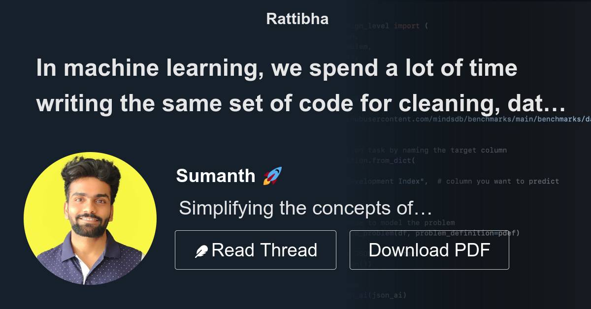 In machine learning, we spend a lot of time writing the same set of code for cleaning, data ...