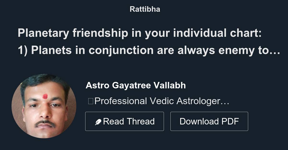 Planetary friendship in your individual chart: 1) Planets in ...