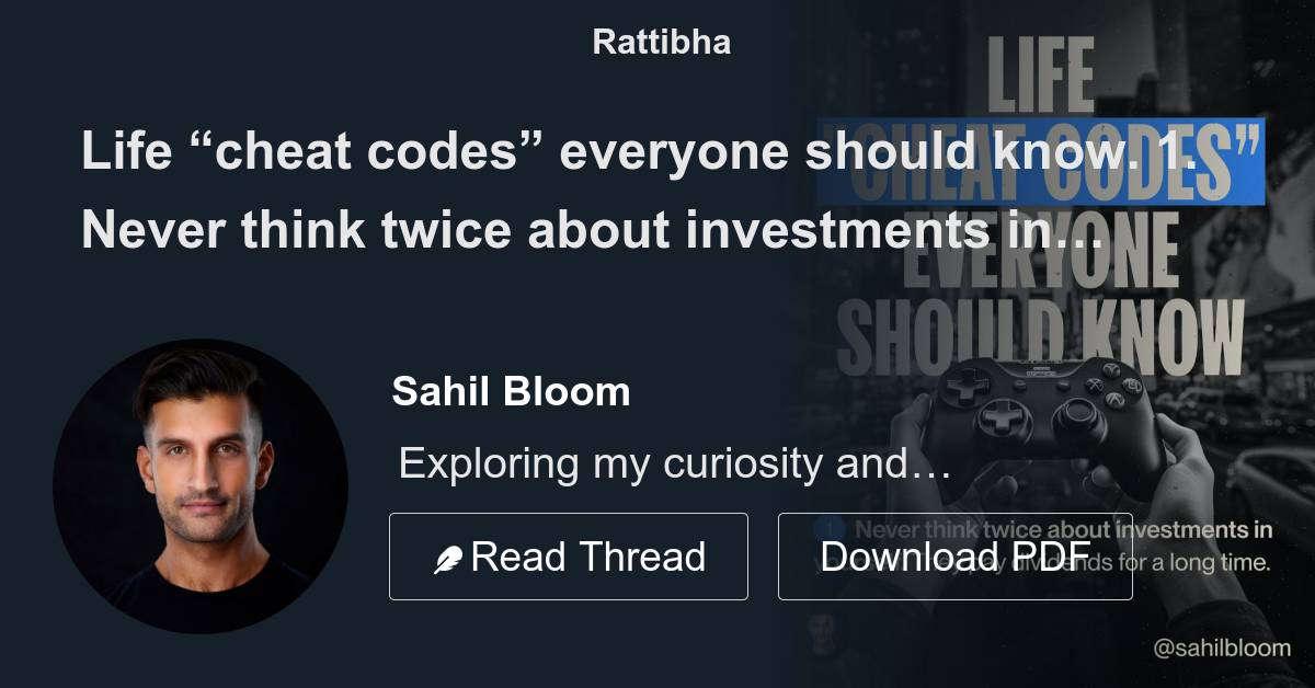 Life “cheat codes” everyone should know. 1. Never think twice about ...