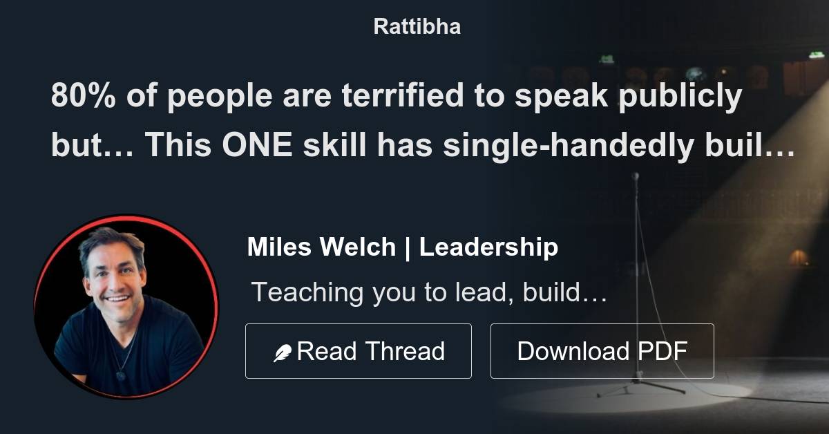 80% of people are terrified to speak publicly but… This ONE skill has ...