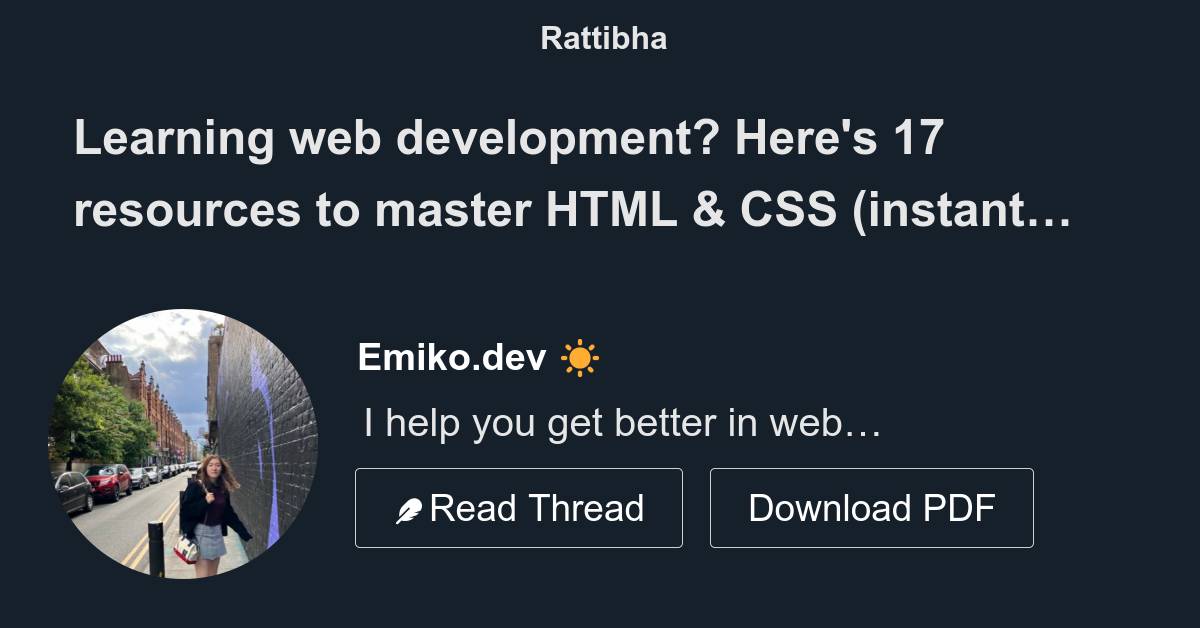 Learning web development? Here's 17 resources to master HTML & CSS (instant bookmark): - المسلسل ...