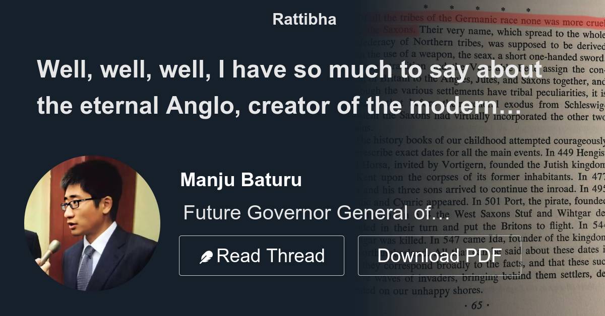 Well, well, well, I have so much to say about the eternal Anglo ...