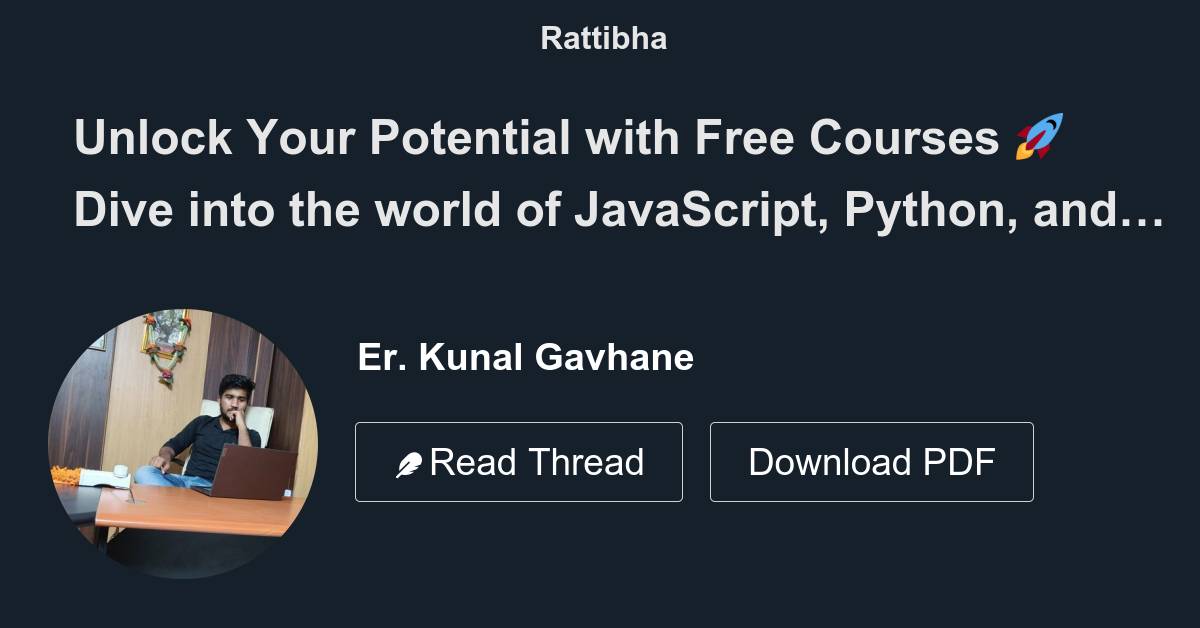 Unlock Your Potential with Free Courses 🚀 Dive into the world of JavaScript, Python, and UI/UX ...