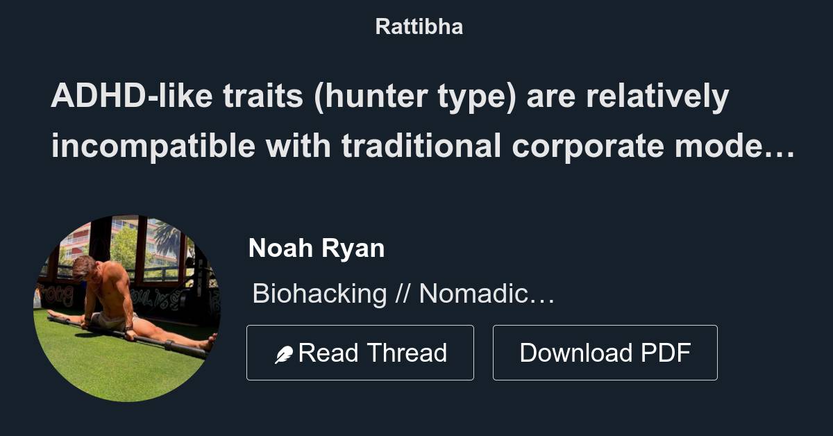 ADHD-like traits (hunter type) are relatively incompatible with ...