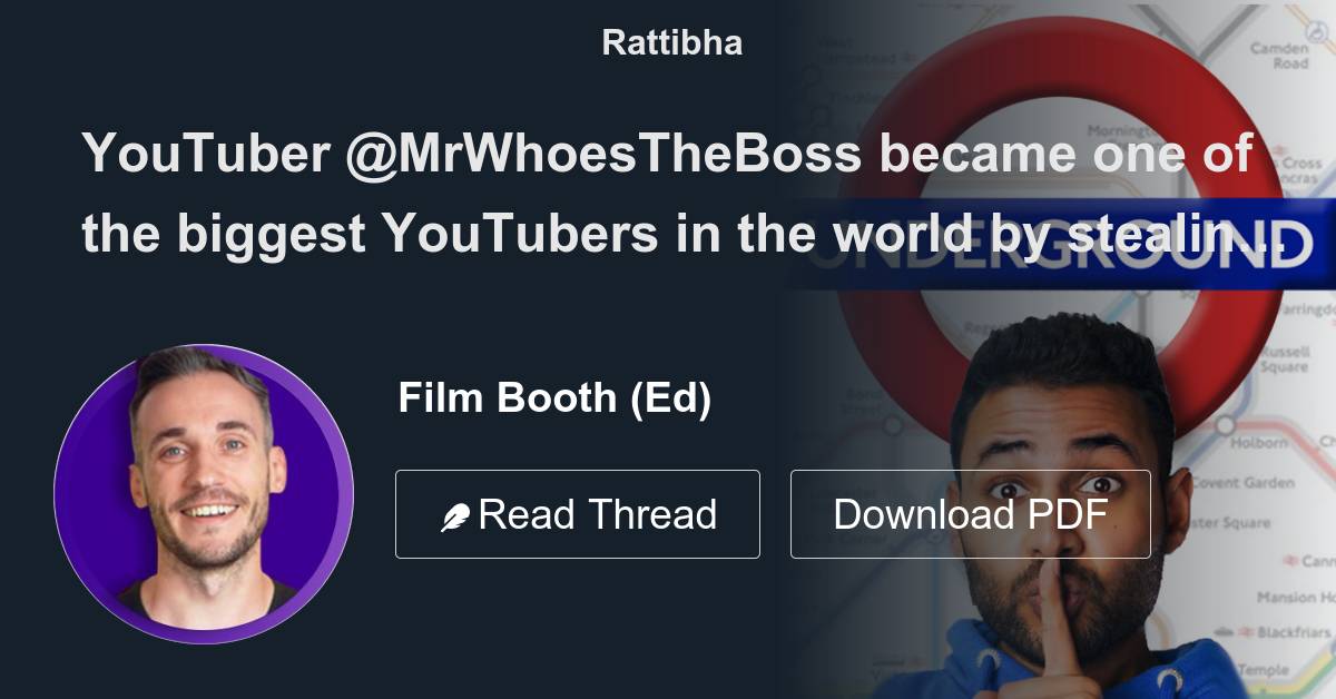 YouTuber @MrWhoesTheBoss became one of the biggest YouTubers in the ...