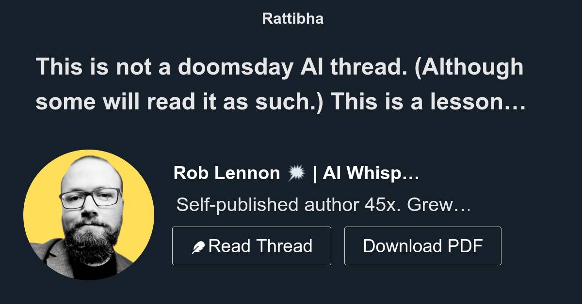 This is not a doomsday AI thread. (Although some will read it as such ...