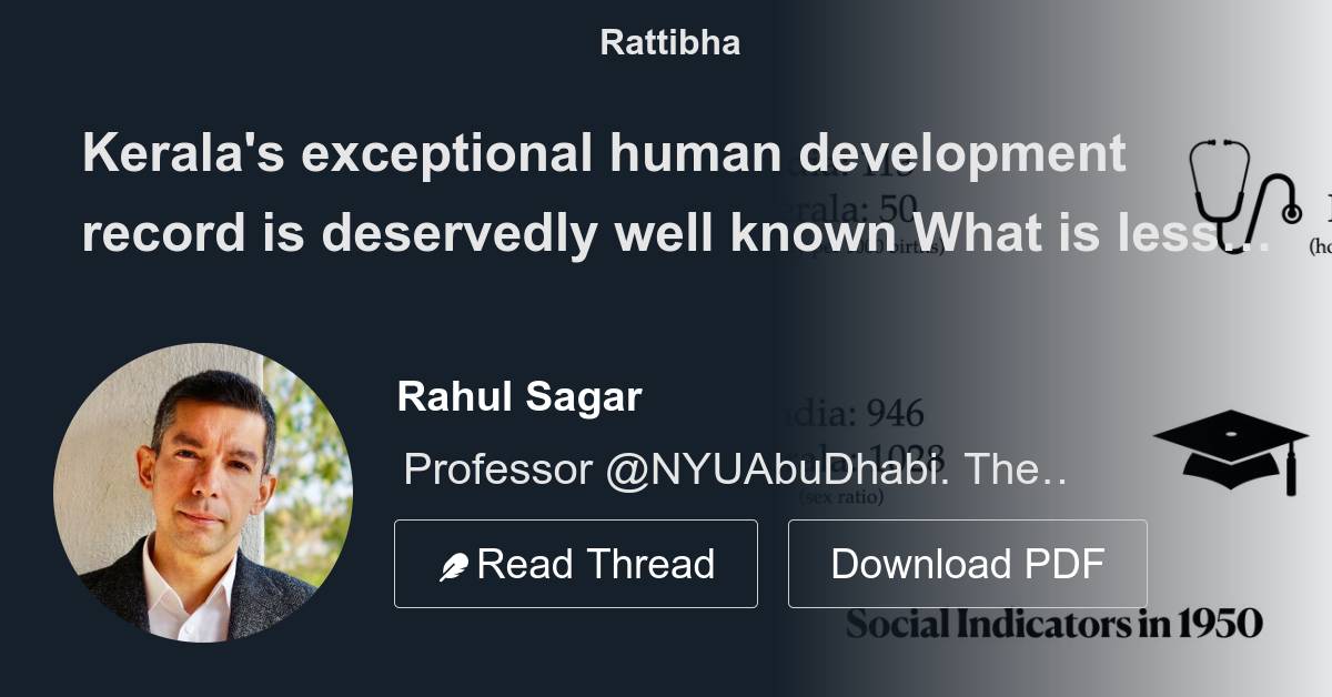 Kerala's exceptional human development record is deservedly well known What is less well known ...