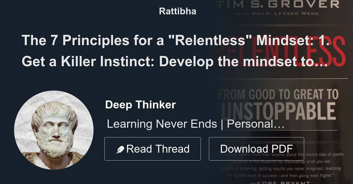 The 7 Principles for a "Relentless" Mindset: 1. Get a Killer Instinct ...