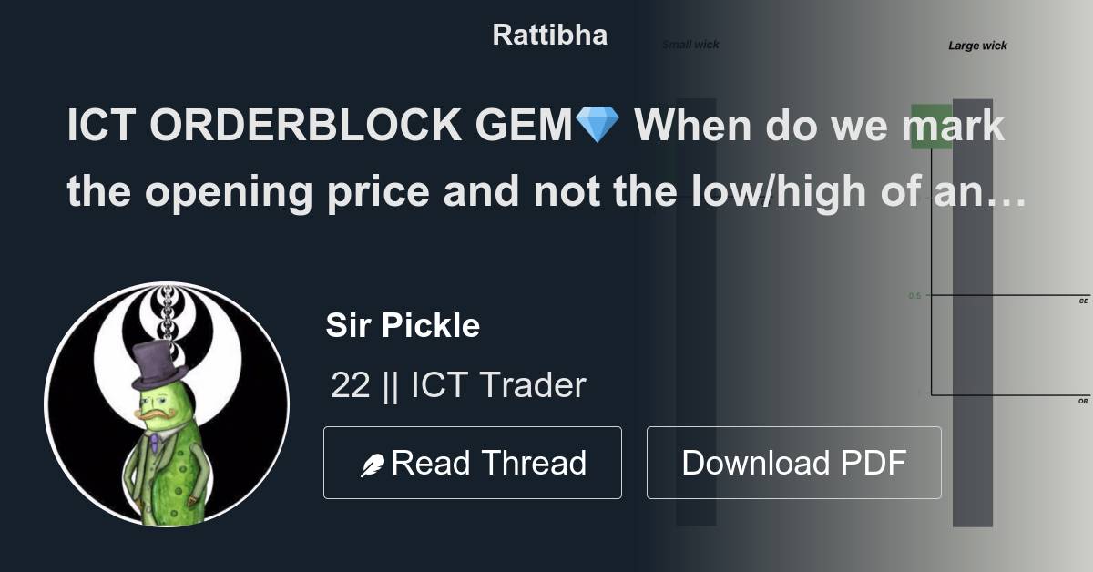 ICT ORDERBLOCK GEM💎 When do we mark the opening price and not the low ...