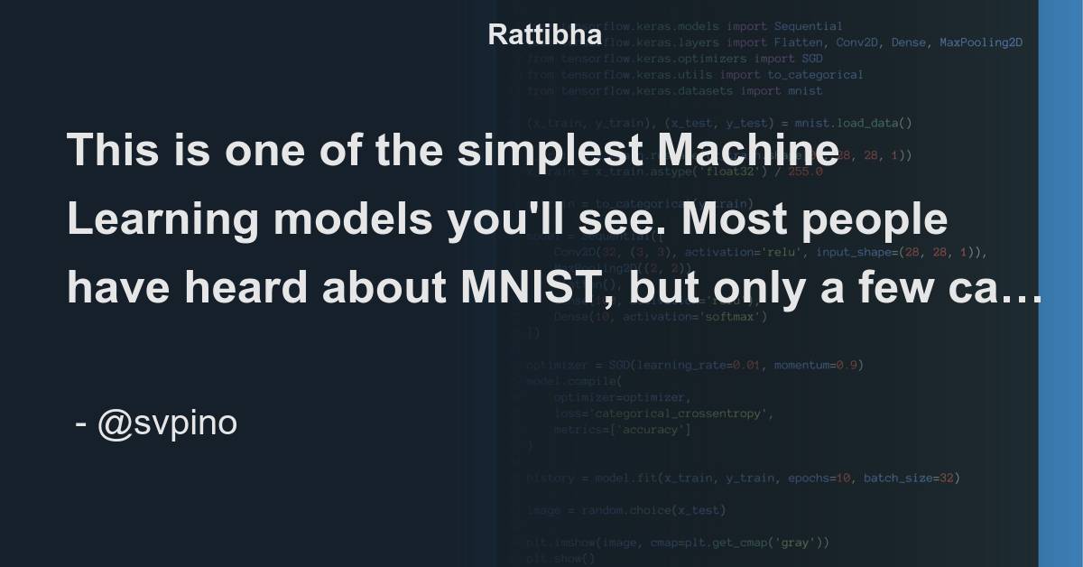 This is one of the simplest Machine Learning models you'll see. Most ...
