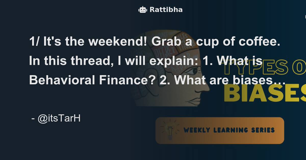 1/ It's the weekend! Grab a cup of coffee. In this thread, I will explain: 1. What is Behavioral ...