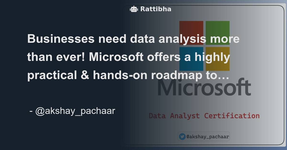 Businesses need data analysis more than ever! Microsoft offers a highly practical & hands-on ...
