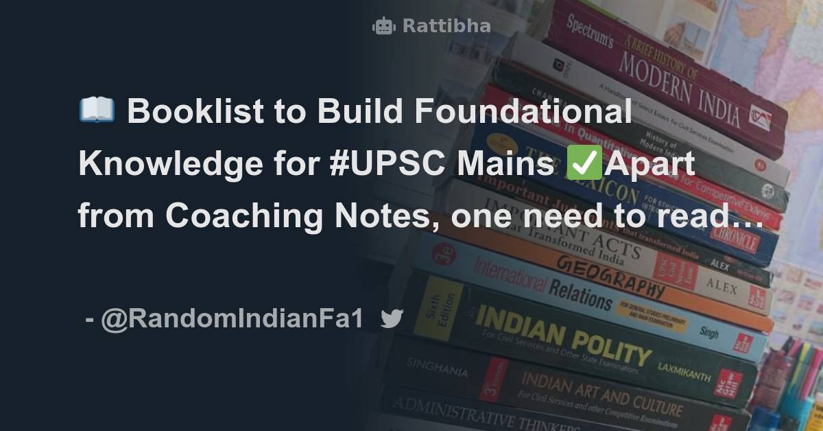 📖 Booklist to Build Foundational Knowledge for #UPSC Mains Apart from ...