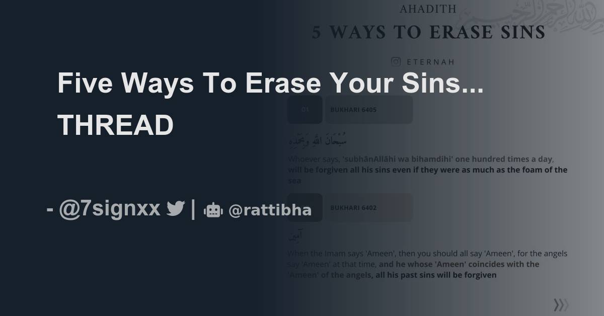 Five Ways To Erase Your Sins... THREAD - Thread from Idris @7signxx ...