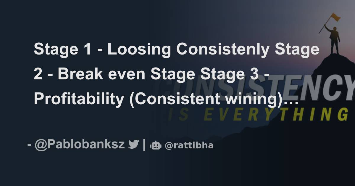 Stage 1 - Loosing Consistenly Stage 2 - Break even Stage Stage 3 ...