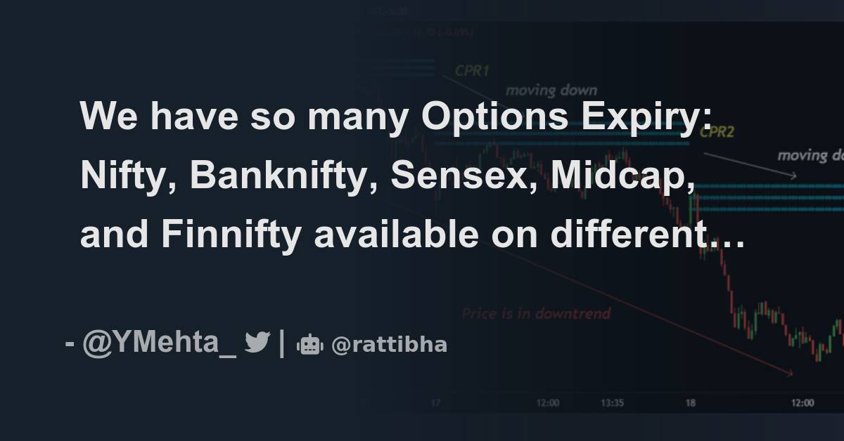 We have so many Options Expiry: Nifty, Banknifty, Sensex, Midcap, and Finnifty available on ...
