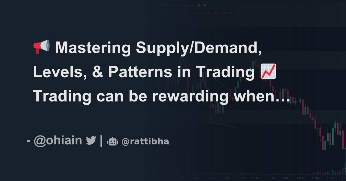 📢 Mastering Supply/Demand, Levels, & Patterns in Trading 📈 Trading can be rewarding when armed ...