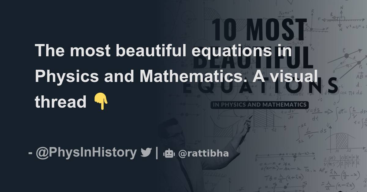 The most beautiful equations in Physics and Mathematics. A visual ...