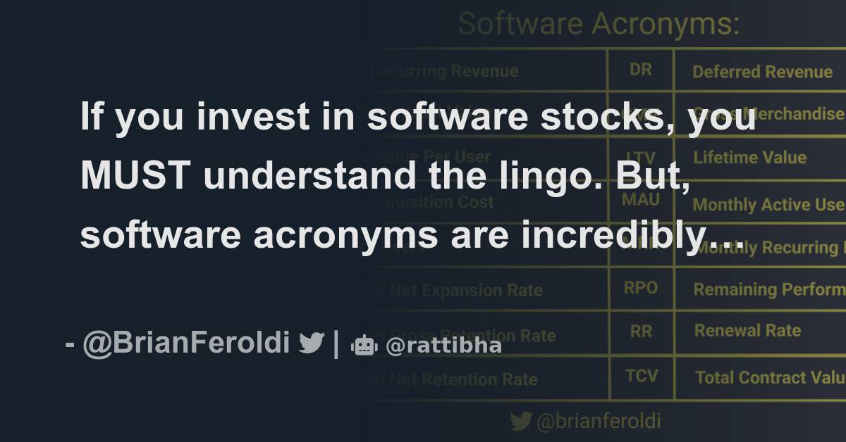 If you invest in software stocks, you MUST understand the lingo. But ...