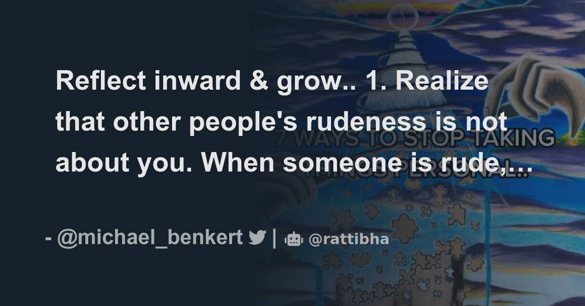 Reflect inward & grow.. - Thread from Michael Benkert @michael_benkert ...