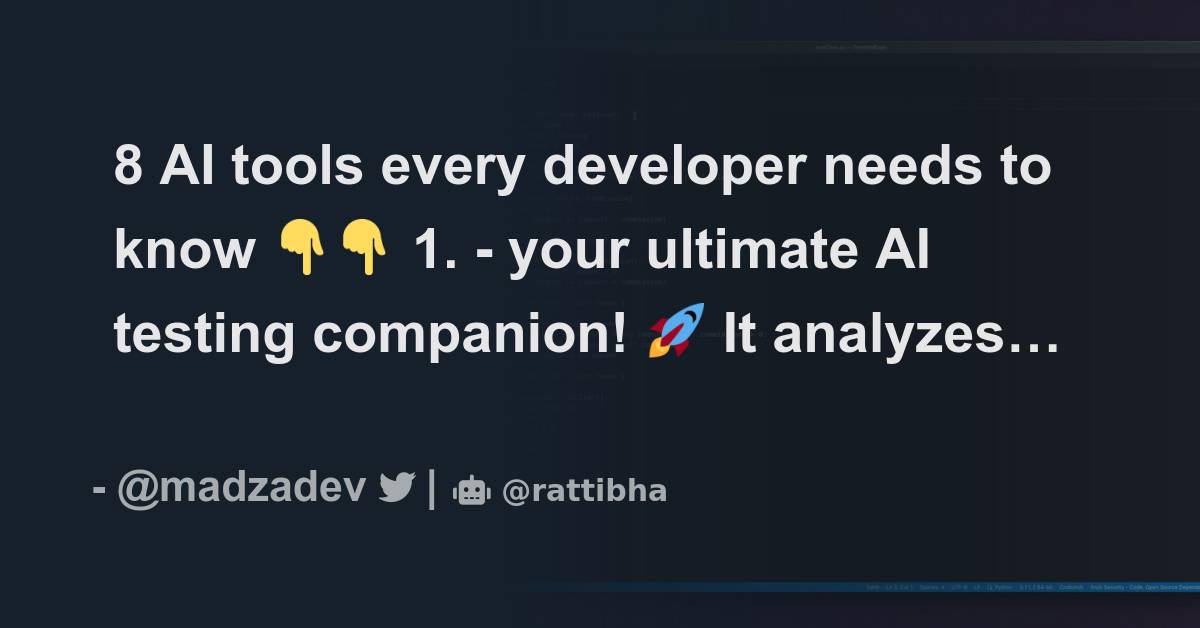 8 AI tools every developer needs to know 👇👇 1. @CodiumAI - your ...