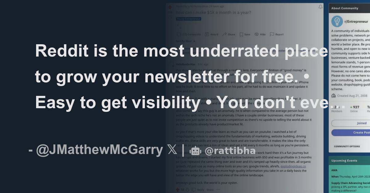 Reddit is the most underrated place to grow your newsletter for free ...