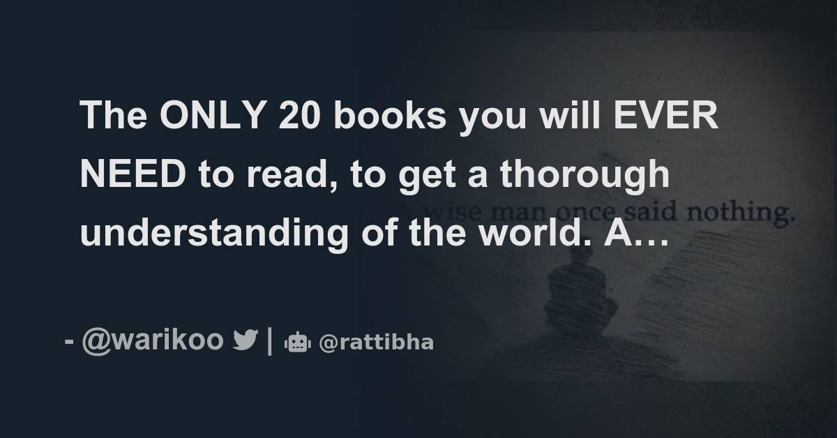 The ONLY 20 books you will EVER NEED to read, to get a thorough ...
