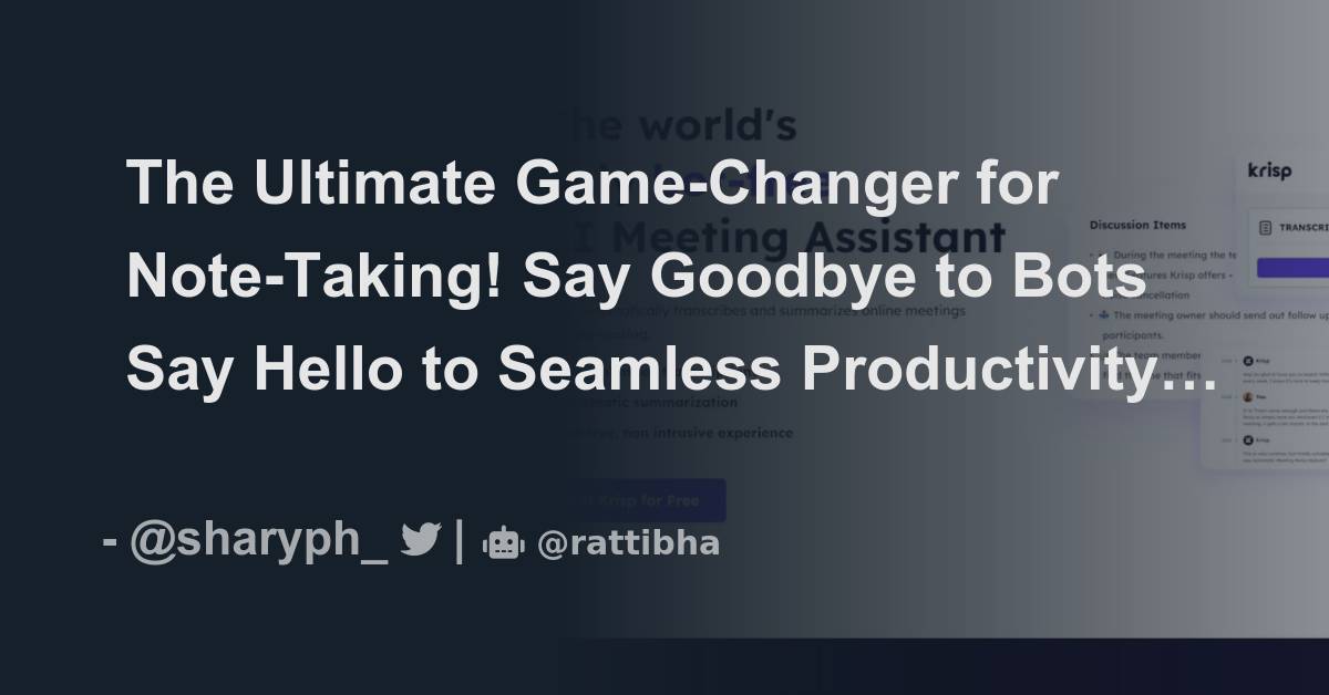 The Ultimate Game-Changer for Note-Taking! Say Goodbye to Bots Say Hello to Seamless ...