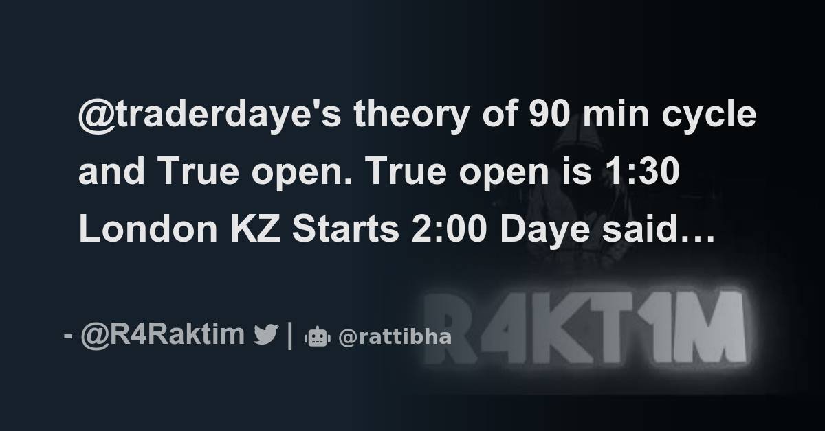@traderdaye's theory of 90 min cycle and True open. True open is 1:30 ...