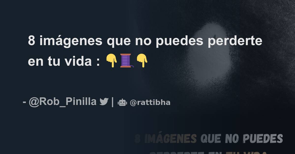 8 imágenes que no puedes perderte en tu vida : 👇🧵👇 - Thread from ...