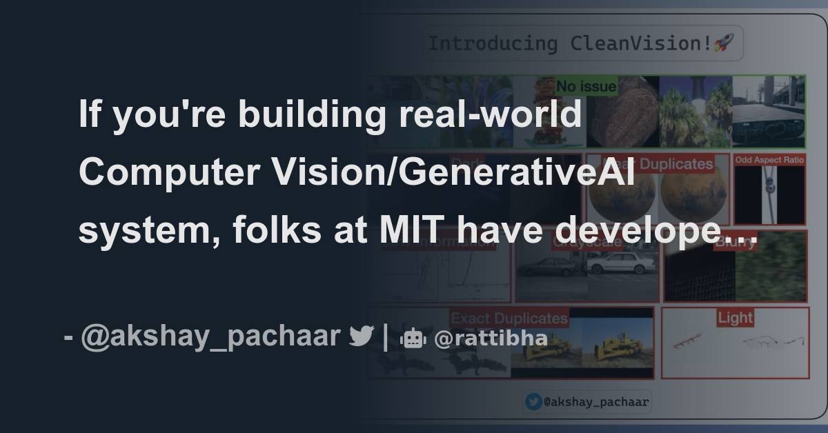 If you're building real-world Computer Vision/GenerativeAI system ...