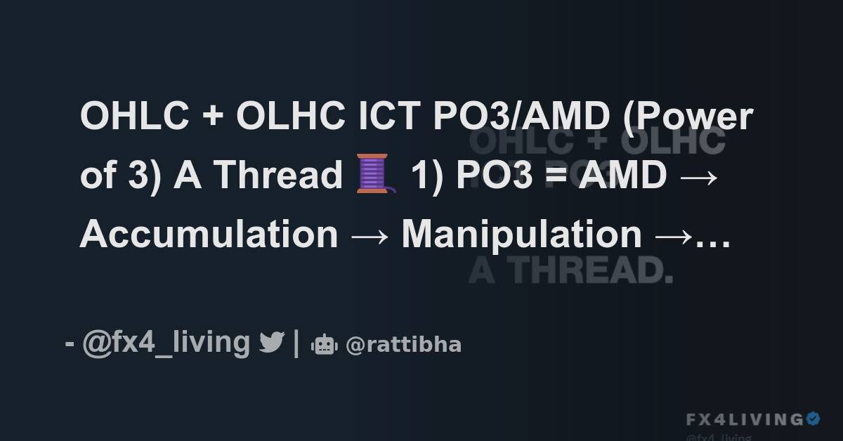 OHLC + OLHC ICT PO3/AMD (Power of 3) A Thread 🧵 - Thread from F X 4 L I ...